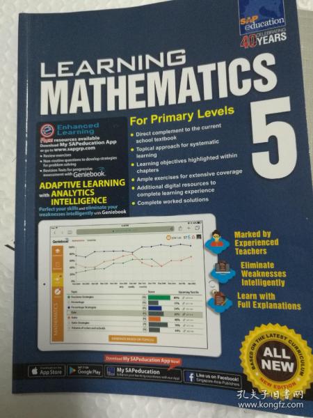 SAP Learning Mathematics 5 五年级数学练习册 基础版 在线测试 学习系列 数学英文题 learning maths 新加坡数学小学教辅教材_Alan Tan_孔夫子旧书网