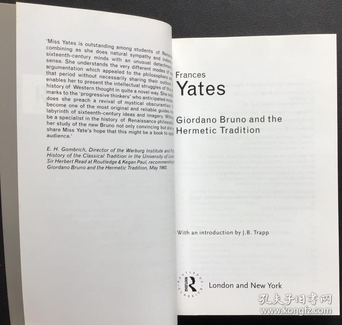 Frances Yates《Giordano Bruno and the Hermetic Tradition》_Frances Yates ...