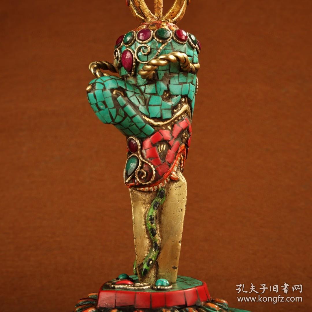 【图】藏传密宗法器 旧藏西藏寺院收老纯铜纯手工打造镶嵌宝石彩绘描金藏传佛教工艺密宗普巴金刚降魔杵法器，重1787克 高40厘米,拍品信息,网上 ...