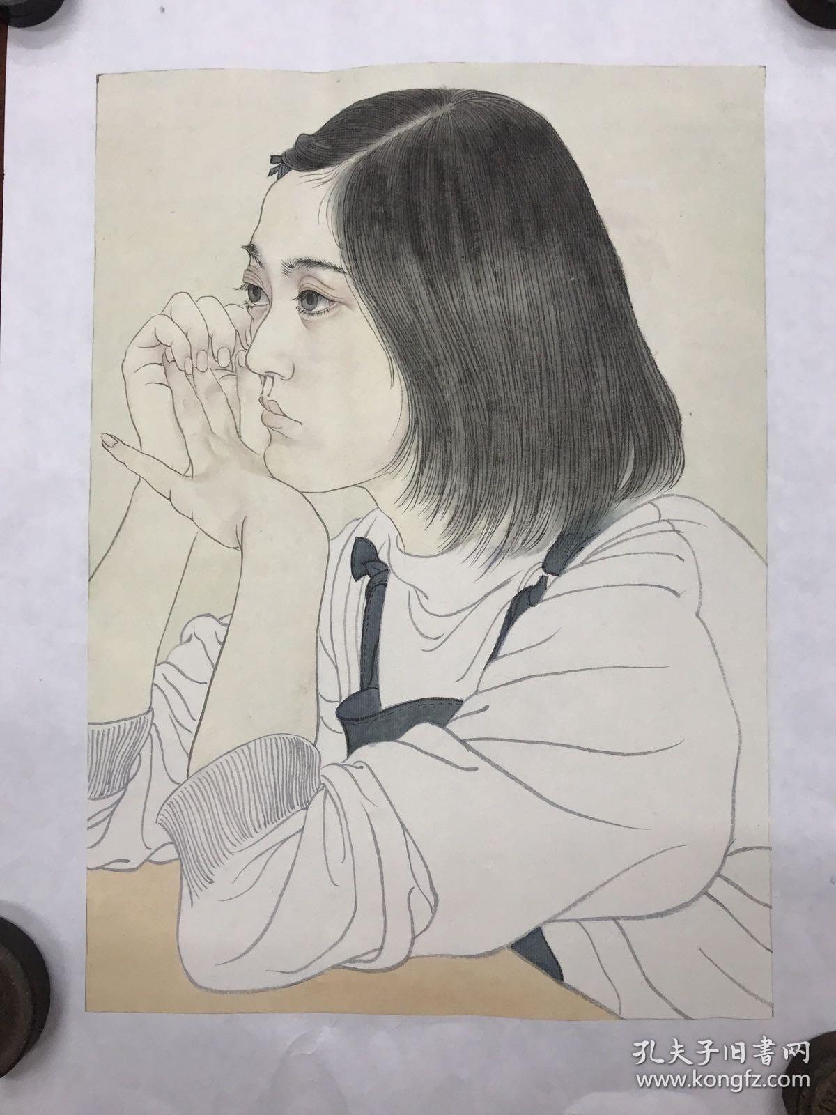 【图】工笔人物画托片，40*29,拍品信息,网上拍卖,拍卖图片,拍卖网,拍卖网站