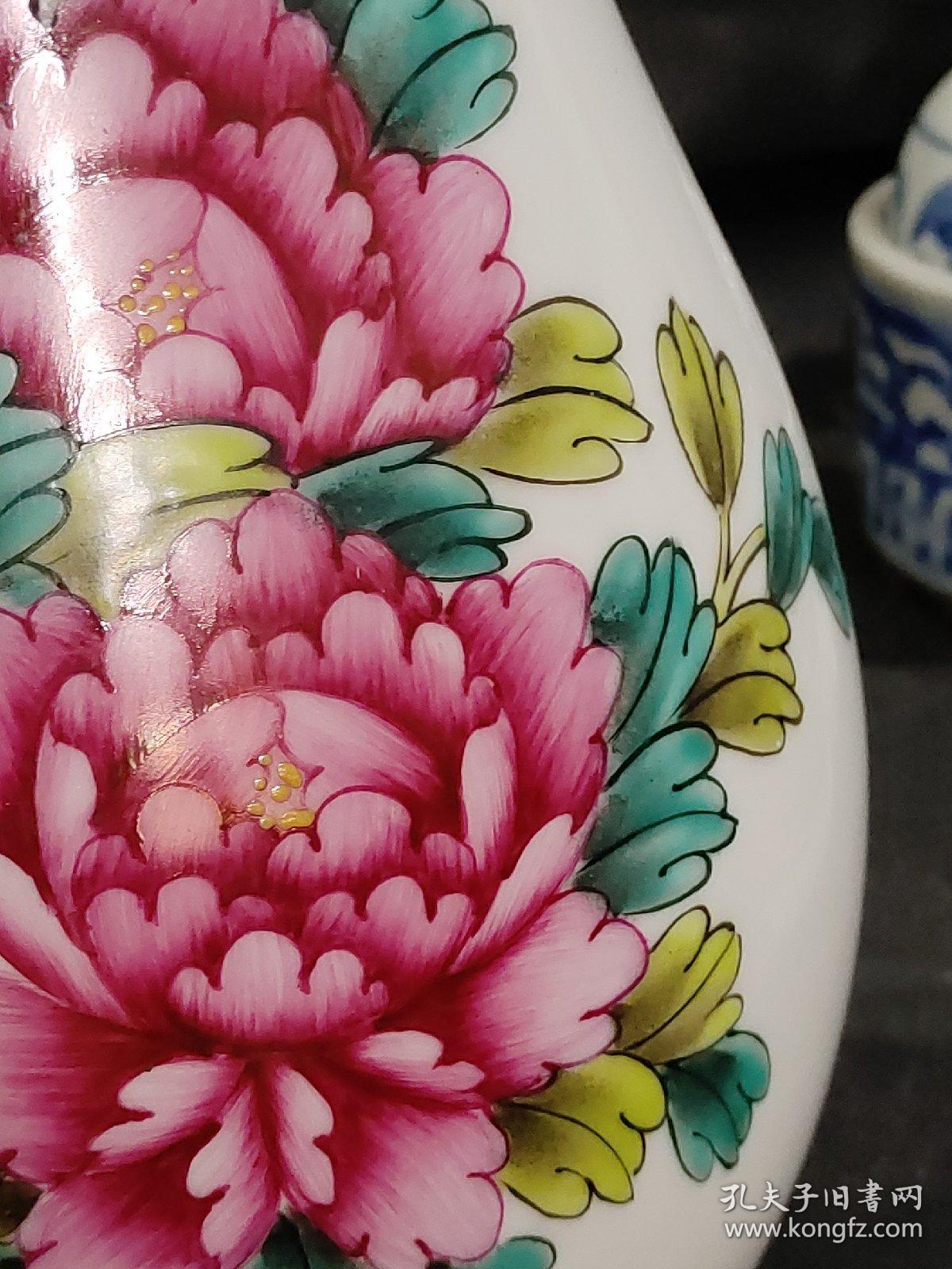 【图】壹.806.富贵图景德镇陶瓷花瓶，高度约32cm,拍品信息,网上拍卖,拍卖图片,拍卖网,拍卖网站